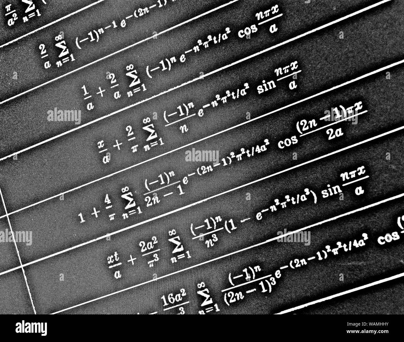 Large number of mathematical formulas on a black background HDR Stock ...