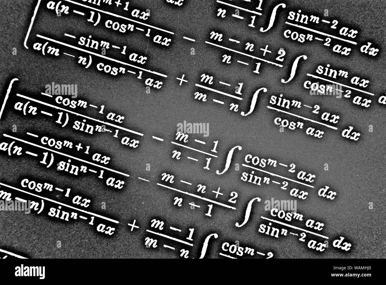 Large number of mathematical formulas on a black background HDR Stock ...