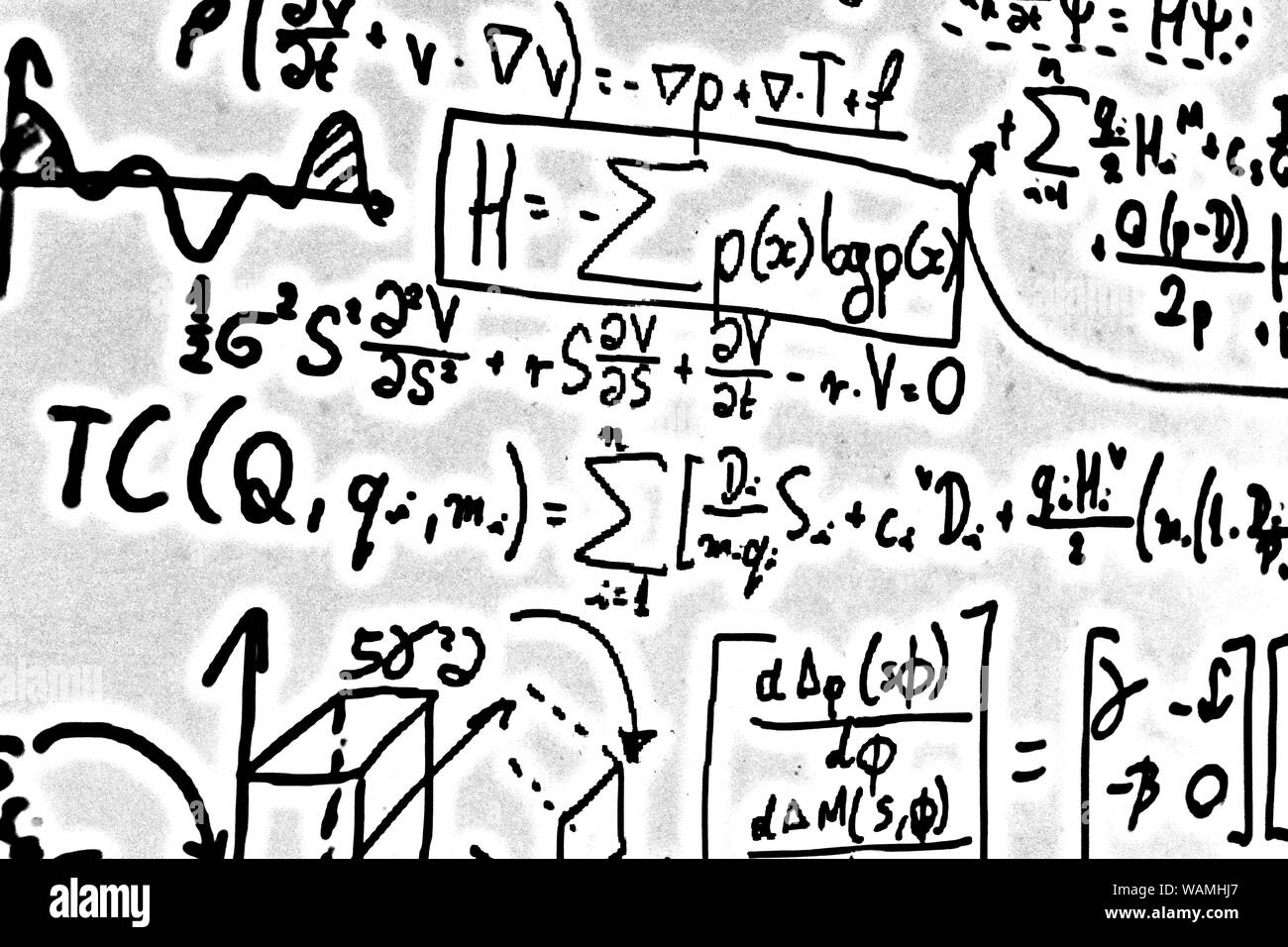 Large number of mathematical formulas on a white background HDR Stock ...