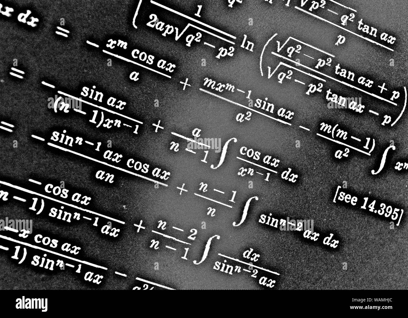 Large number of mathematical formulas on a black background HDR Stock ...
