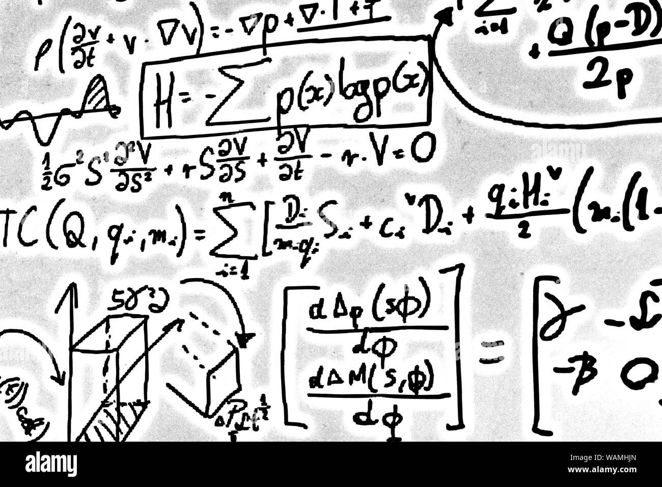 Large number of mathematical formulas on a white background HDR Stock ...