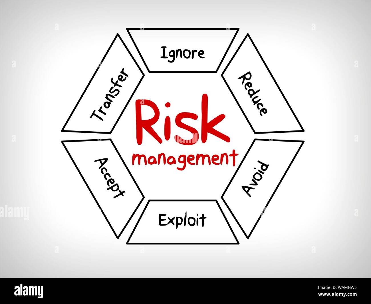 risk management strategies - ignore, accept, avoid, reduce, transfer ...