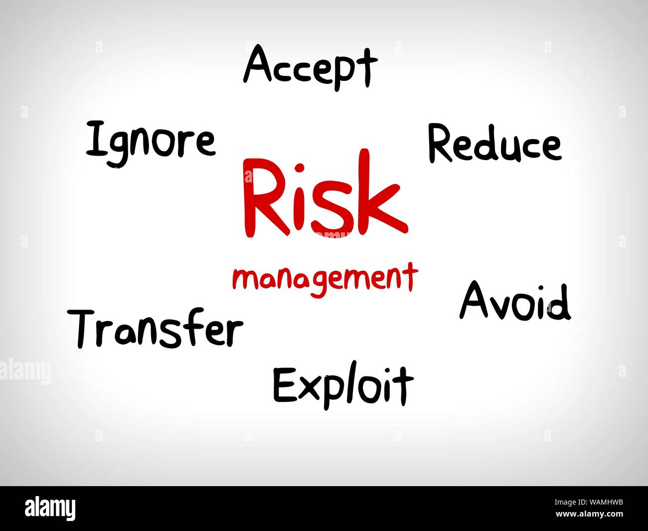 risk management strategies - ignore, accept, avoid, reduce, transfer ...