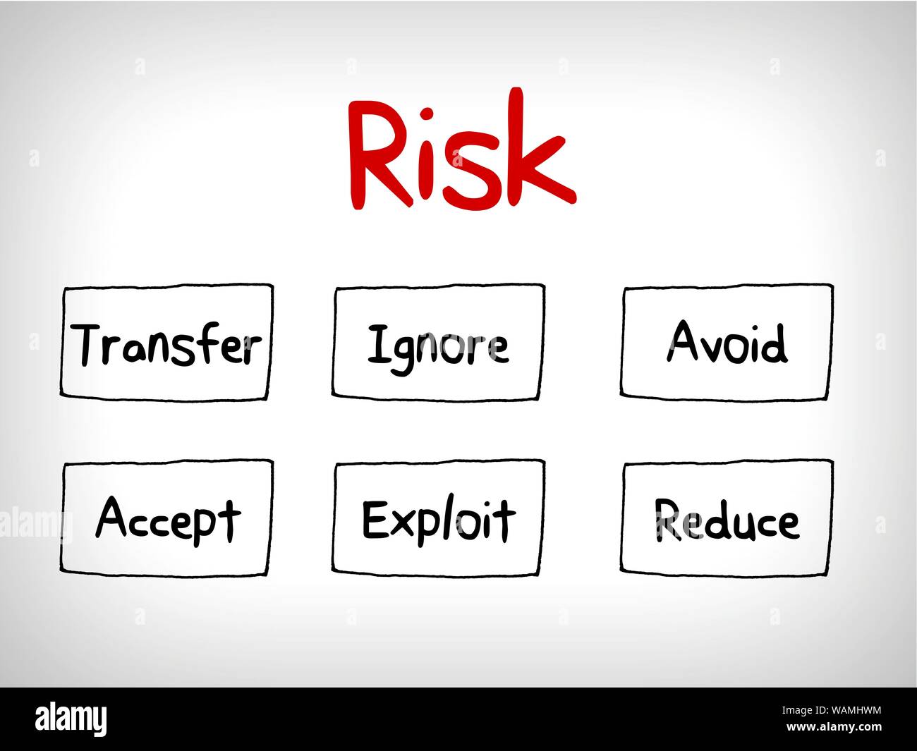 risk management strategies - ignore, accept, avoid, reduce, transfer ...