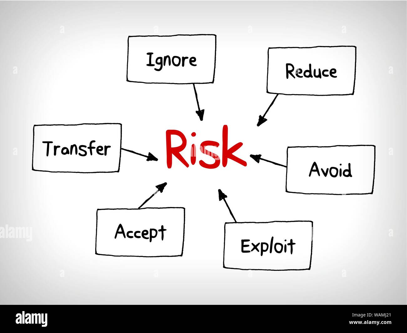 risk management strategies - ignore, accept, avoid, reduce, transfer ...