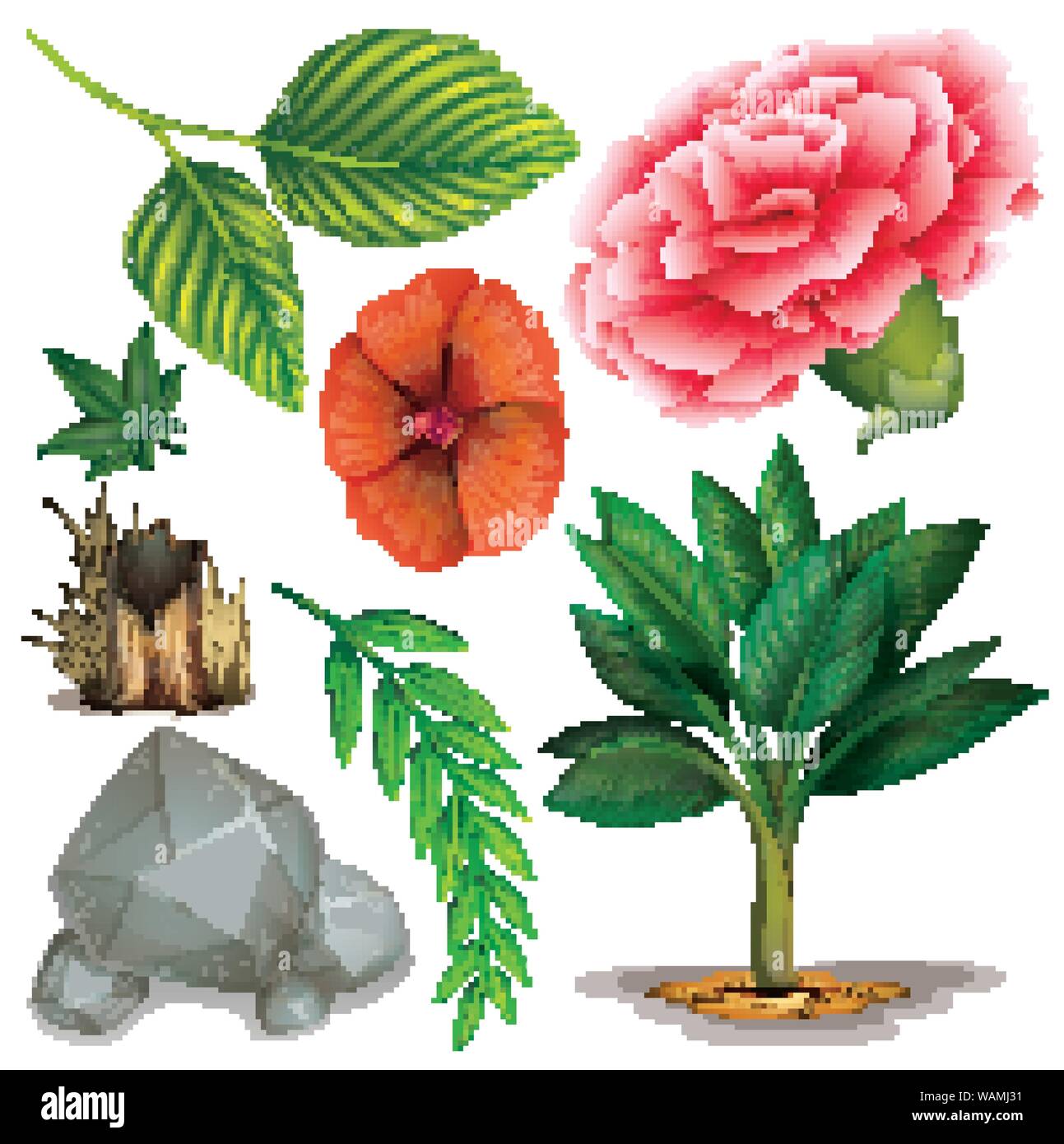 Set of isolated objects theme nature illustration Stock Vector Image ...