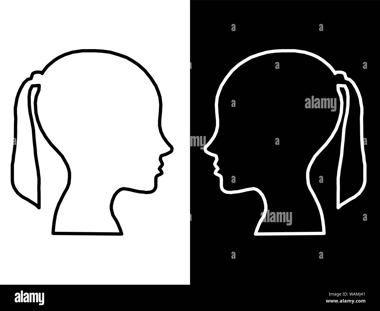 Heads of two people, abstract brain for concept idea, process human ...