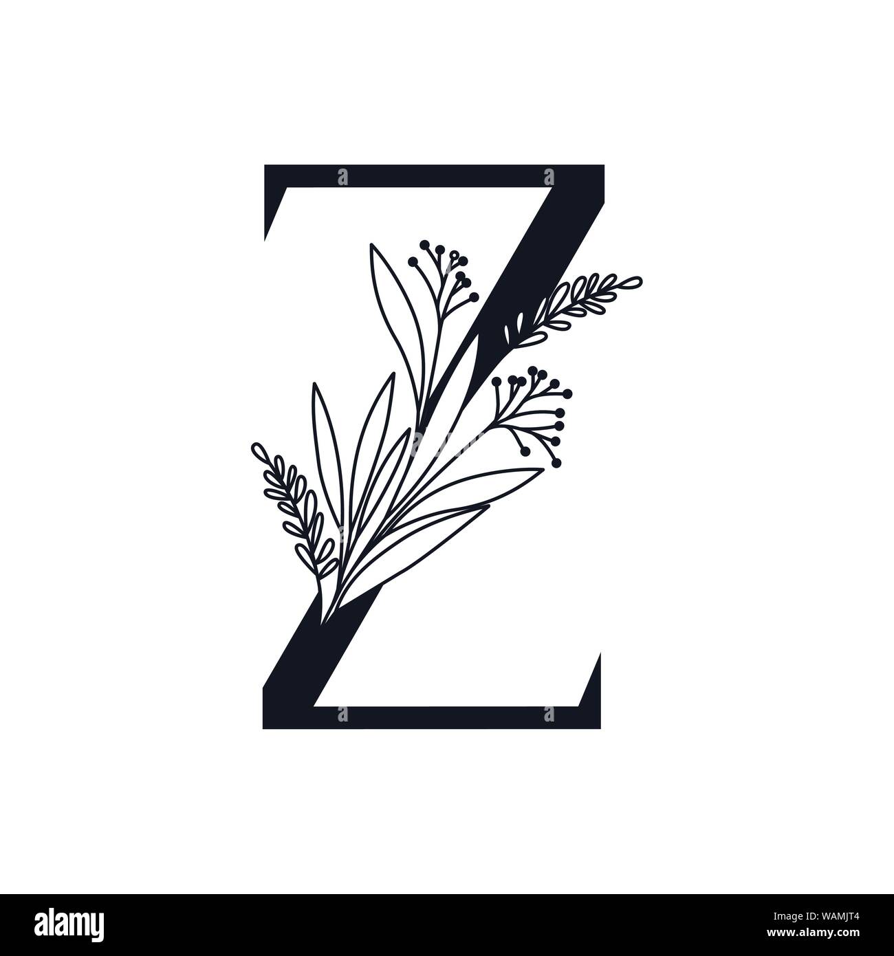 letter of the alphabet with leaves Stock Vector Image & Art - Alamy