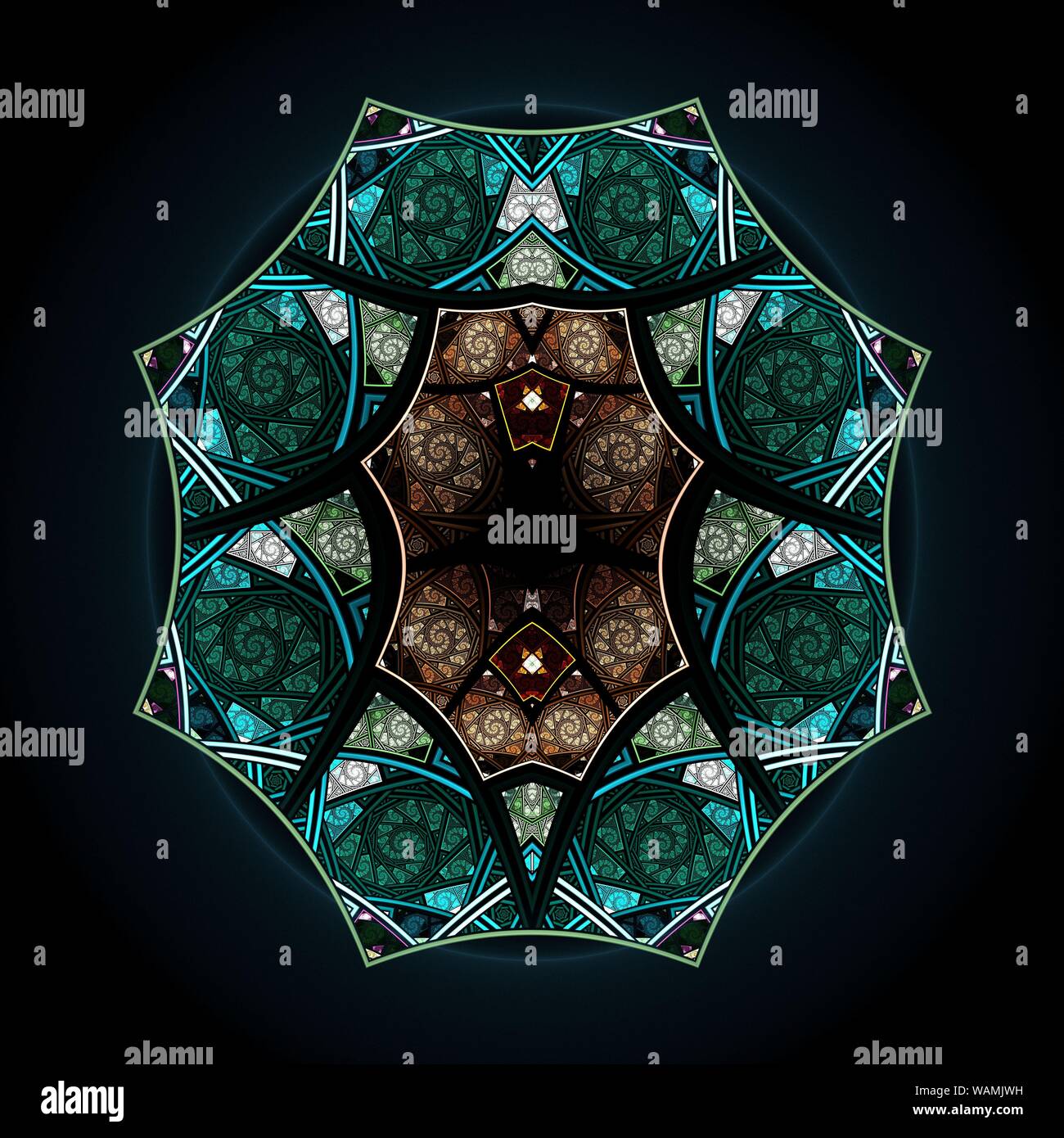 Beautiful fractal Symmetrical partern, flower or butterfly, digital ...