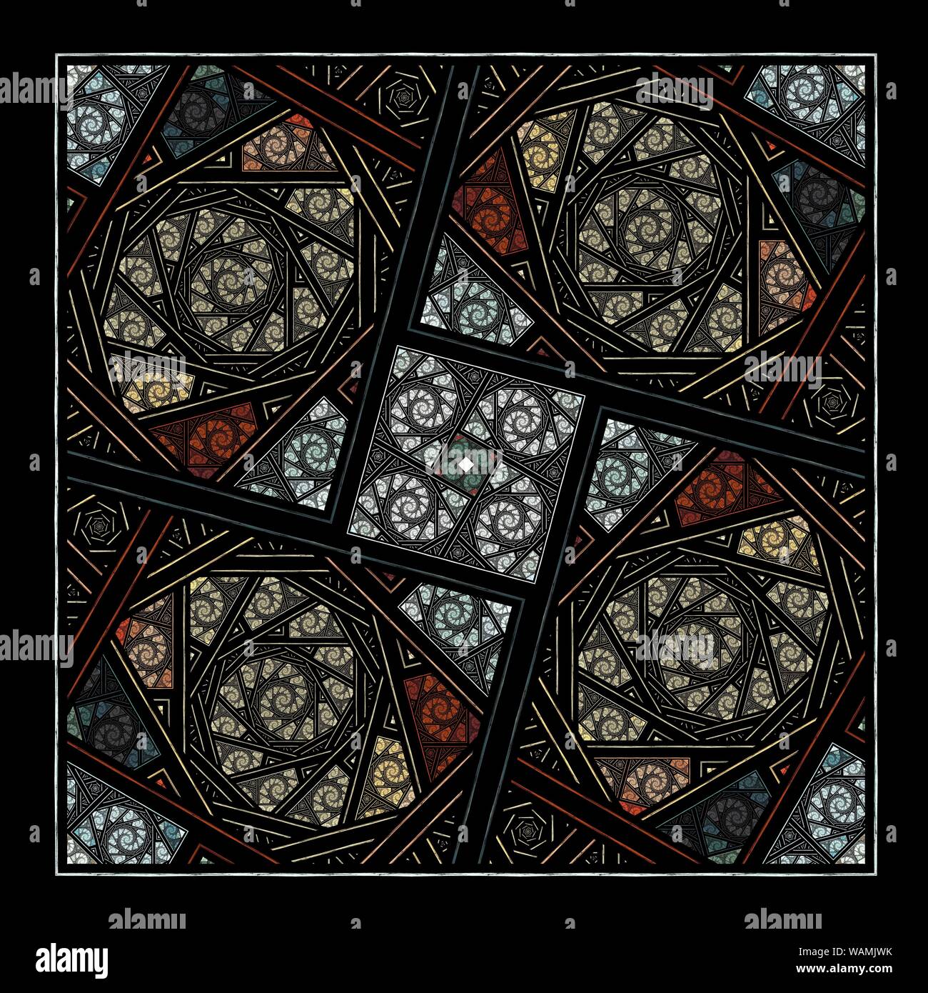 Beautiful fractal Symmetrical partern, flower or butterfly, digital ...