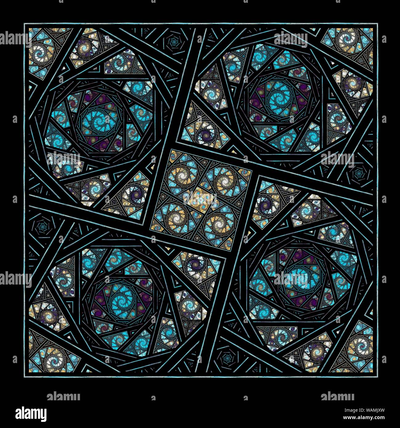 Beautiful fractal Symmetrical partern, flower or butterfly, digital ...