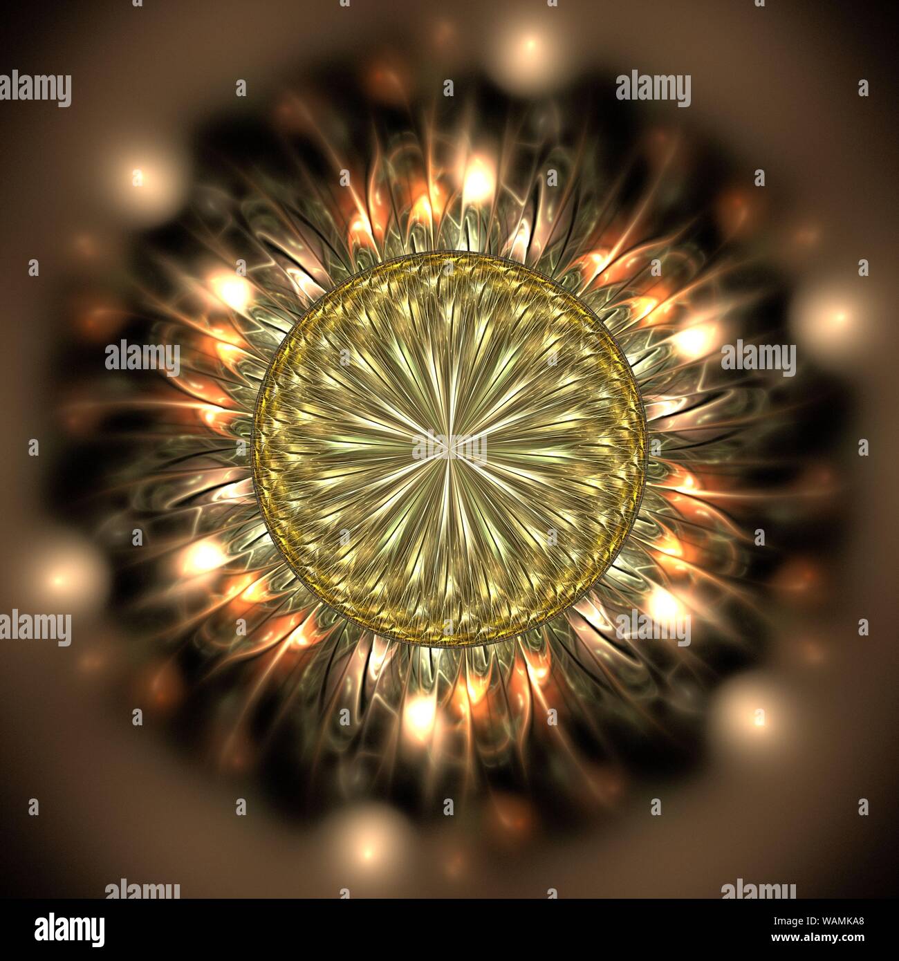 Beautiful Symmetrical fractal sun, focus, circle, digital artwork for ...