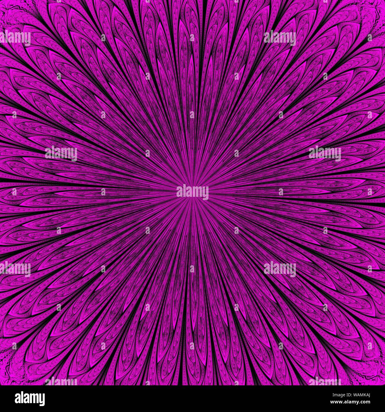 Beautiful Symmetrical fractal zoom effect, rays of versicolor light ...