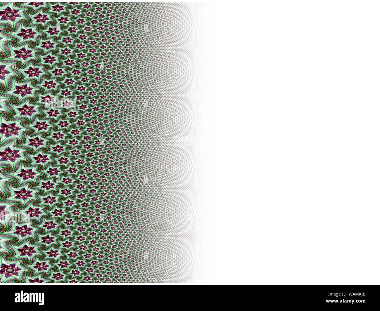 Symmetrical fractal gradient pattern background green, digital artwork ...