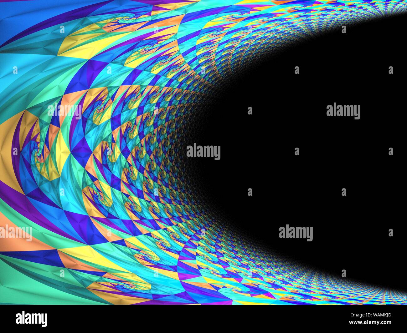 Symmetrical fractal gradient pattern background, digital artwork for ...
