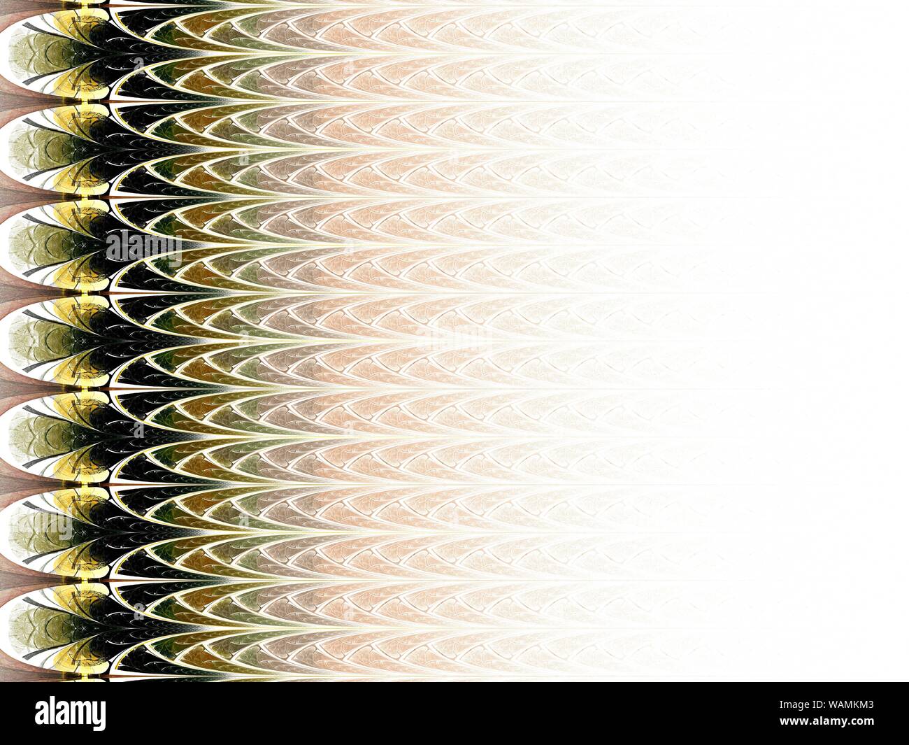 Symmetrical fractal gradient pattern background gold, digital artwork ...