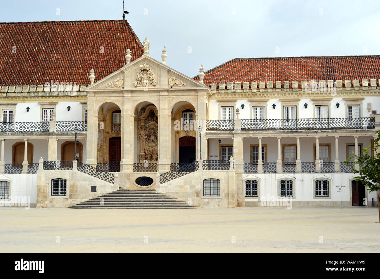 Facade of the main building of the Coimbra University - Portugal. It ...