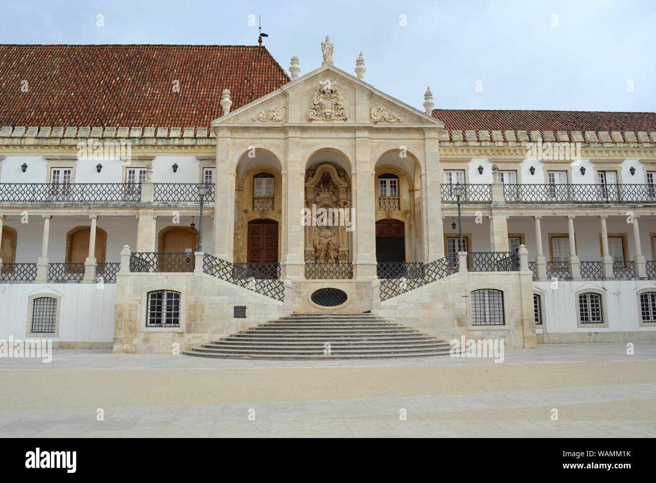 Facade of the main building of the Coimbra University - Portugal. It ...