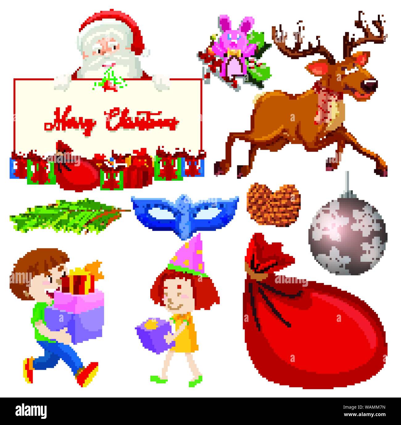 Set of isolated objects of christmas theme illustration Stock Vector ...