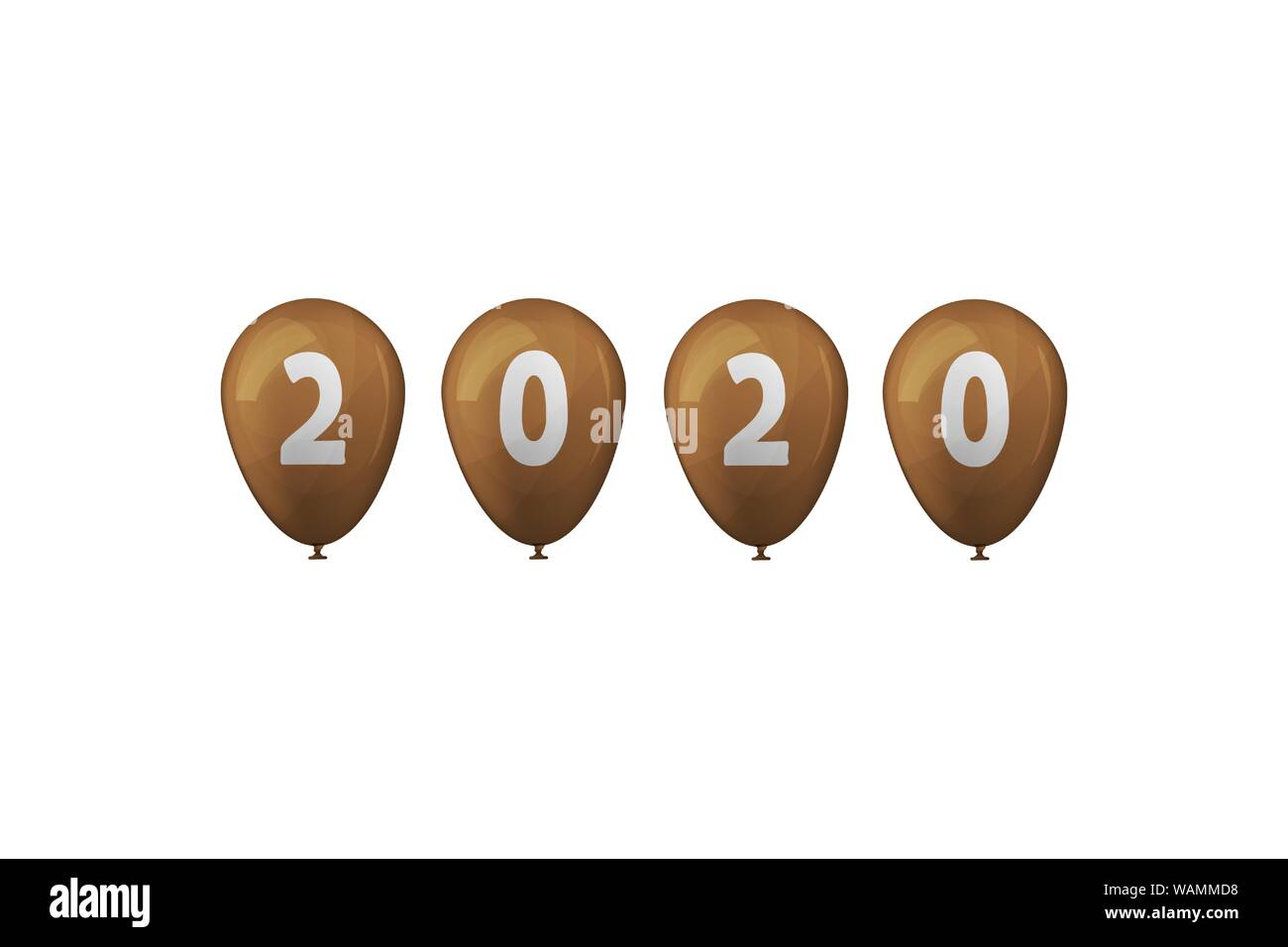 2020 Happy New Year. Gold balloons. Vector illustration Stock Vector ...