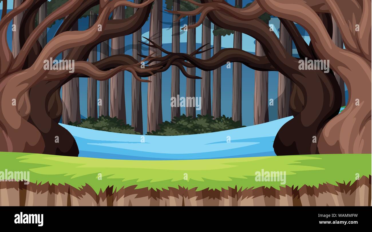 Nature scene landscape template illustration Stock Vector Image & Art ...