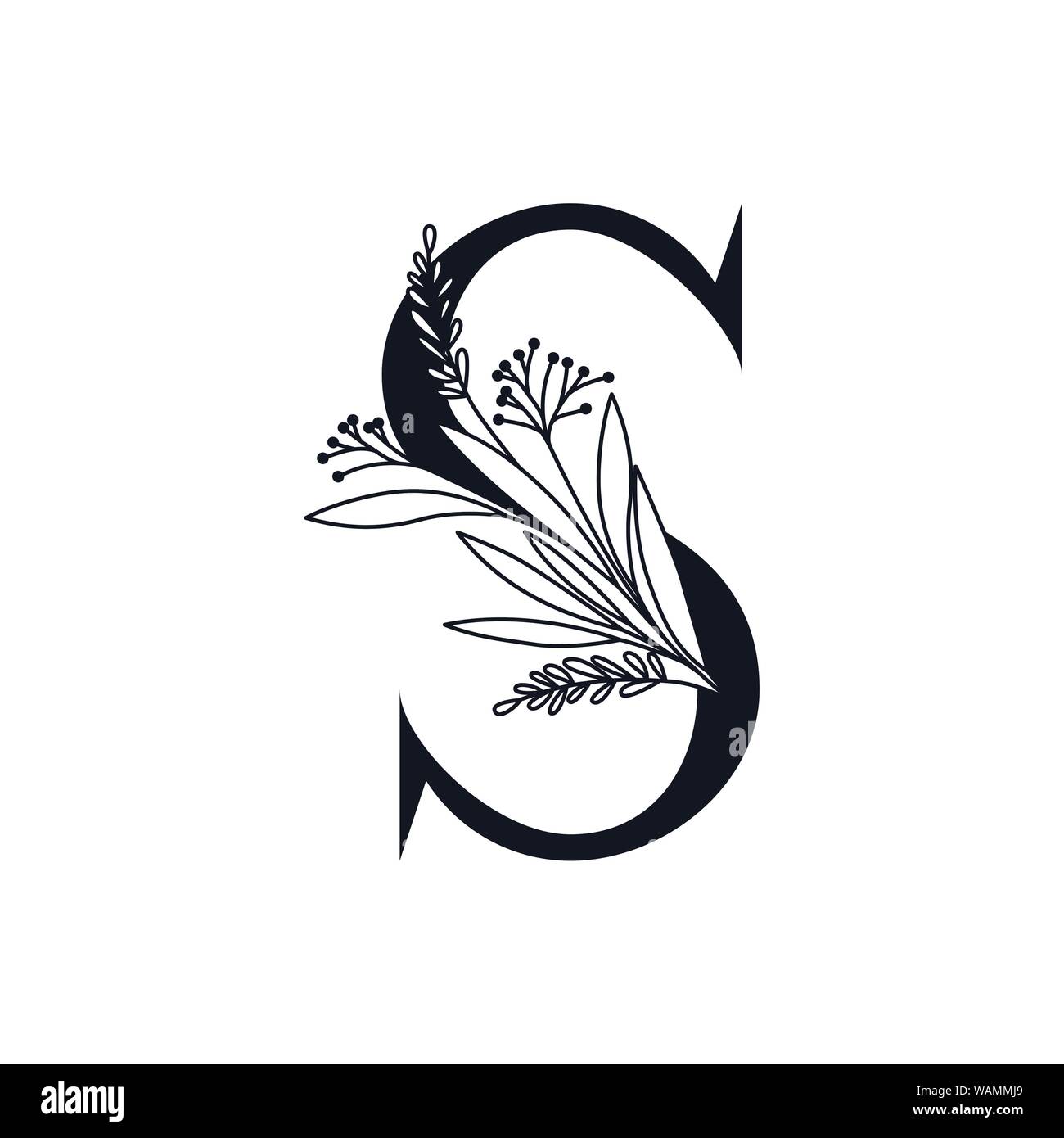 letter of the alphabet with leaves Stock Vector Image & Art - Alamy