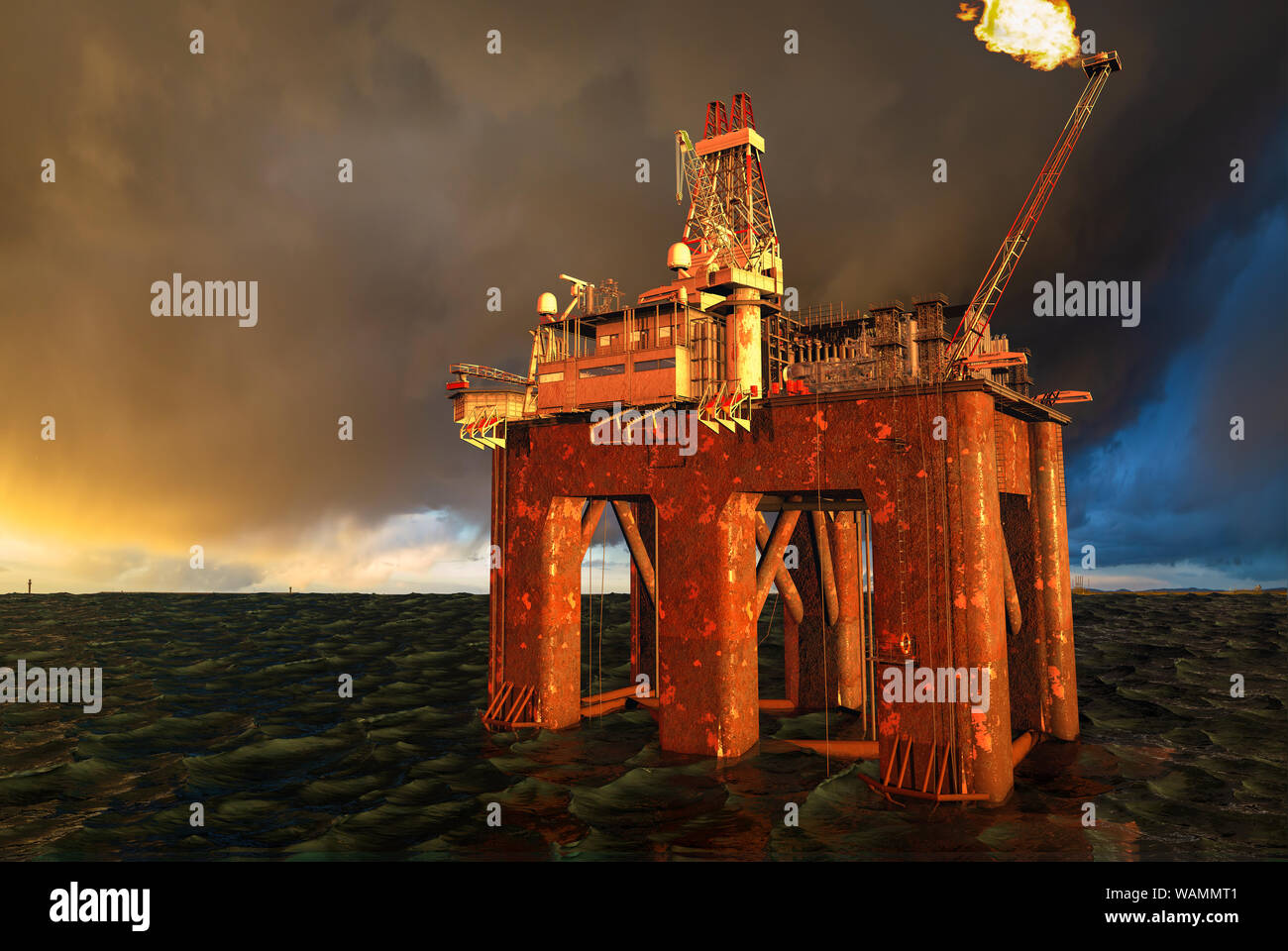 Oil rig at sea hi-res stock photography and images - Alamy