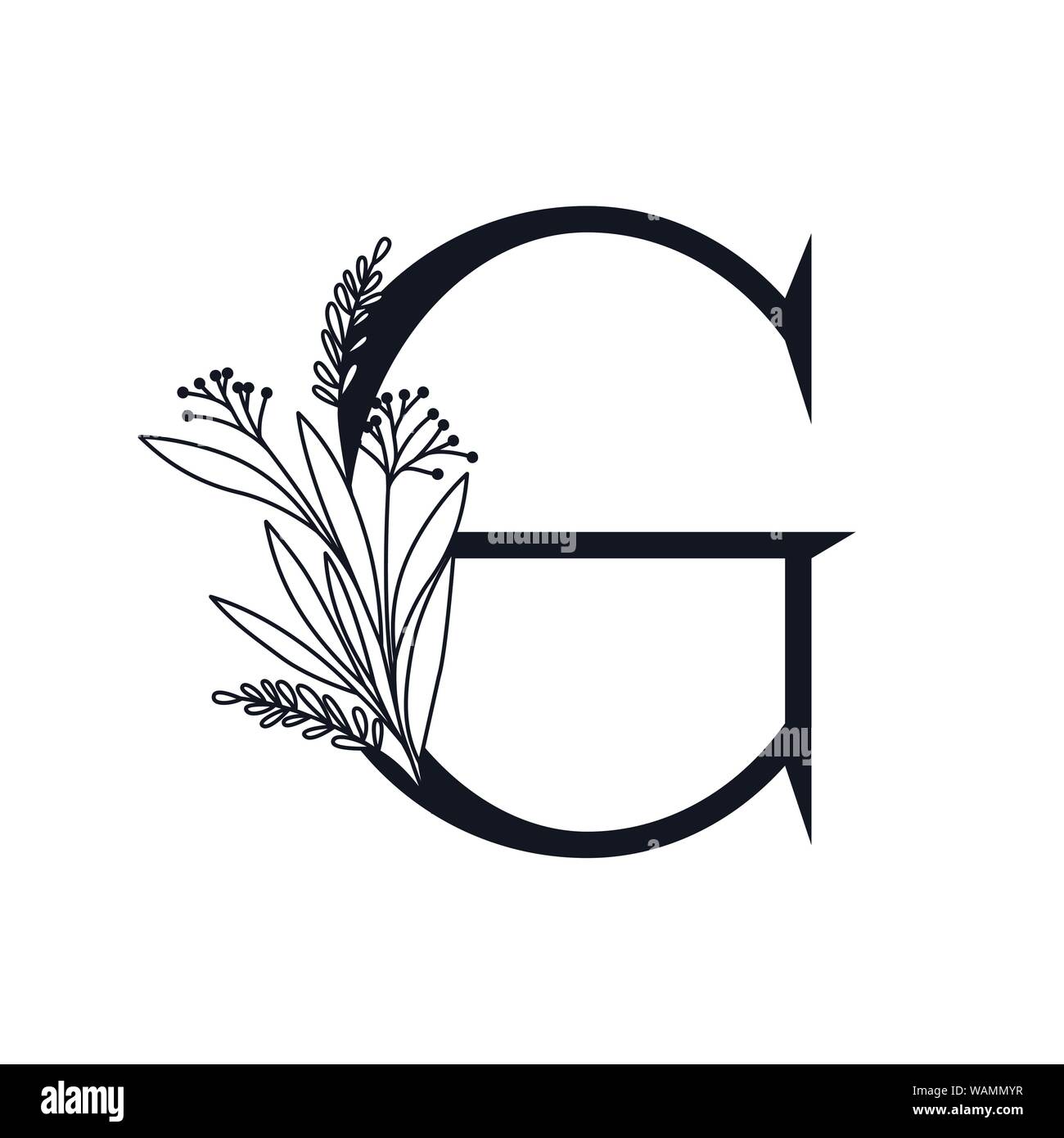 letter of the alphabet with leaves Stock Vector Image & Art - Alamy