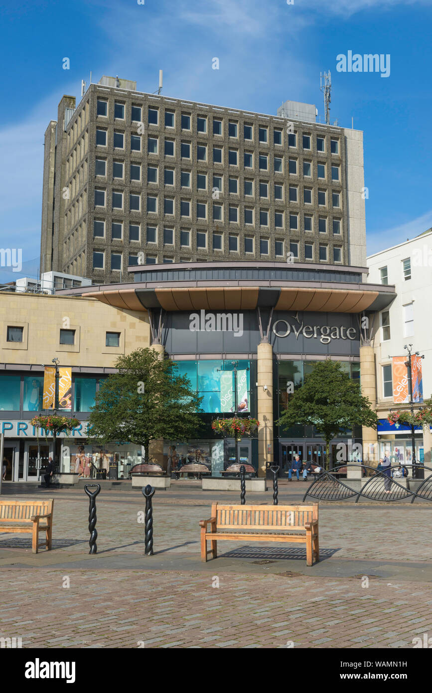View of entrance to the Overgate shopping centre Dundee Tayside ...