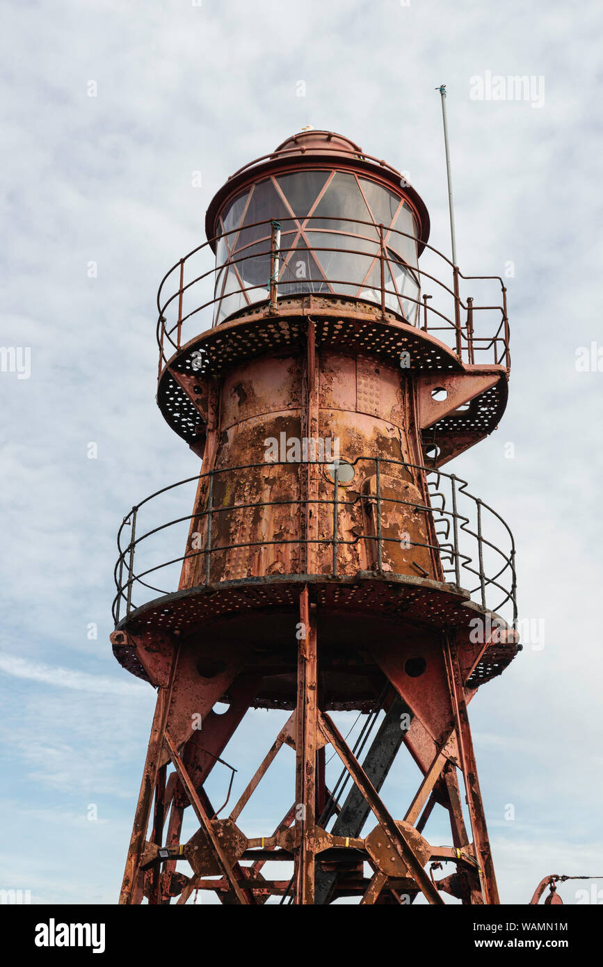 lighthouse tower on North Carr Lightship City Quay Victoria Dock Dundee ...