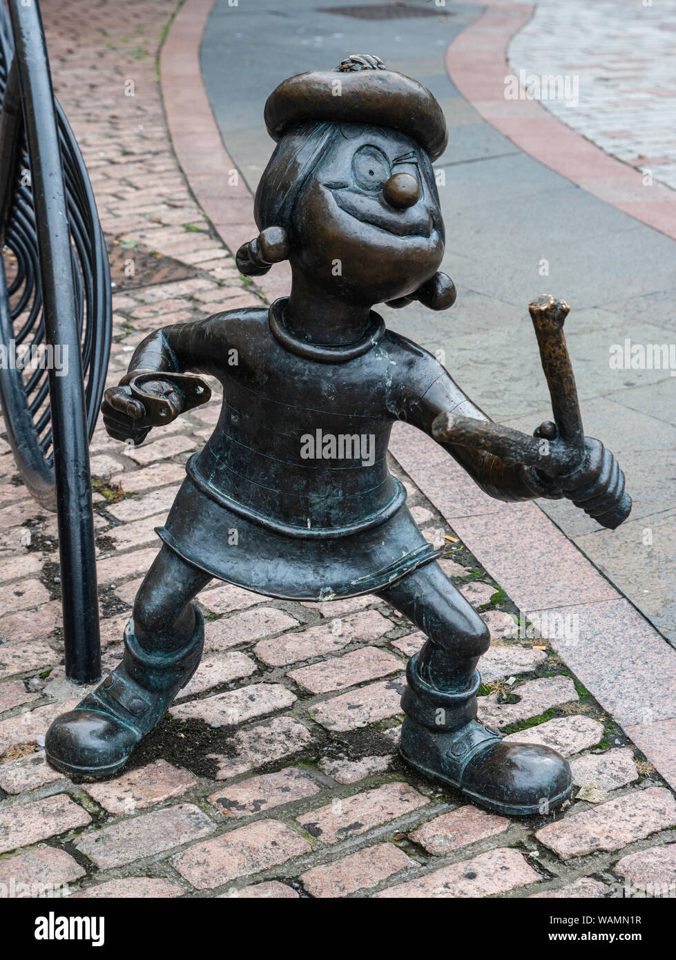 Statue of in Dundee city centre of Mini the Minx a famous cartoon ...