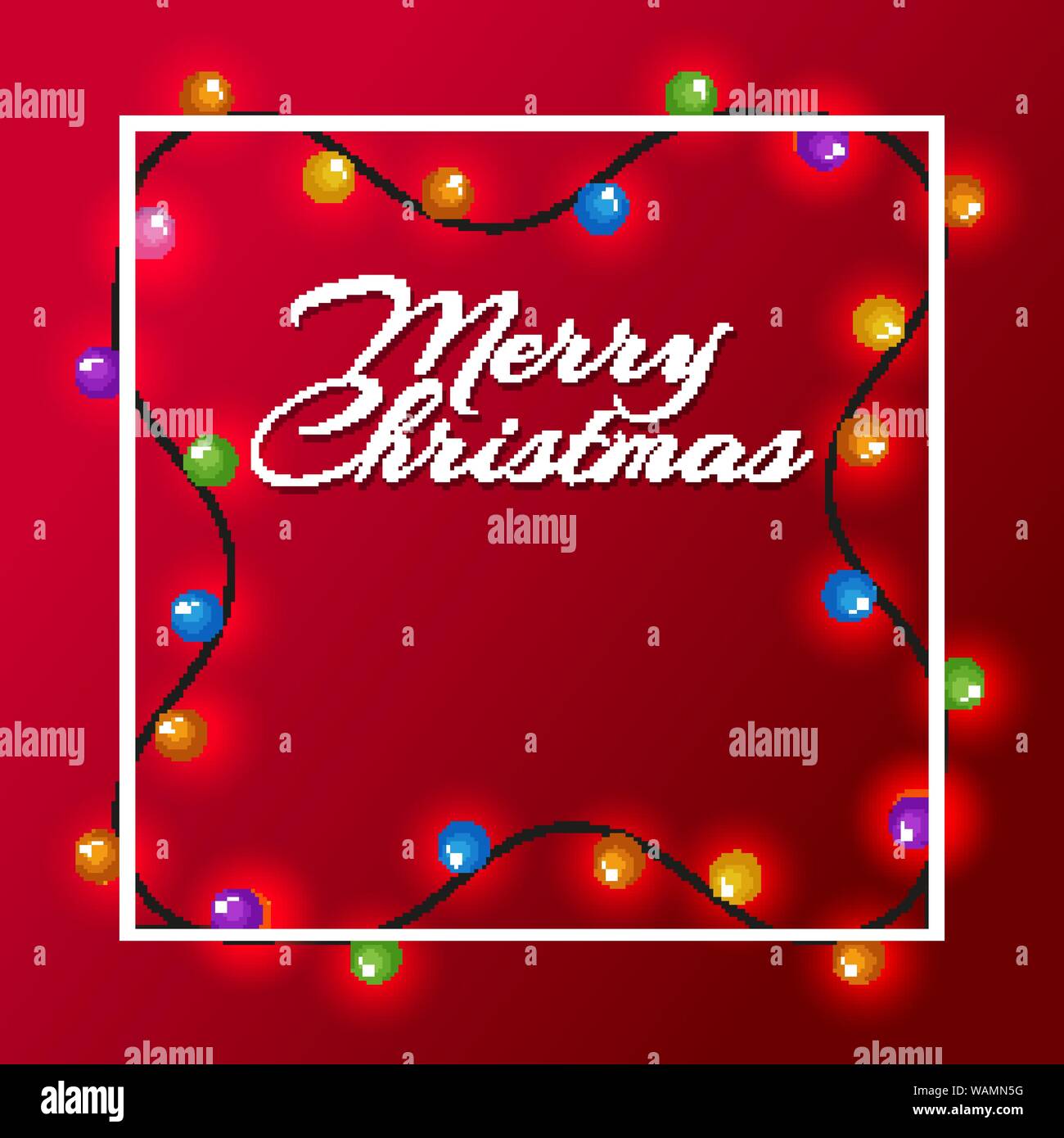 Christmas card with colorful lights illustration Stock Vector Image ...