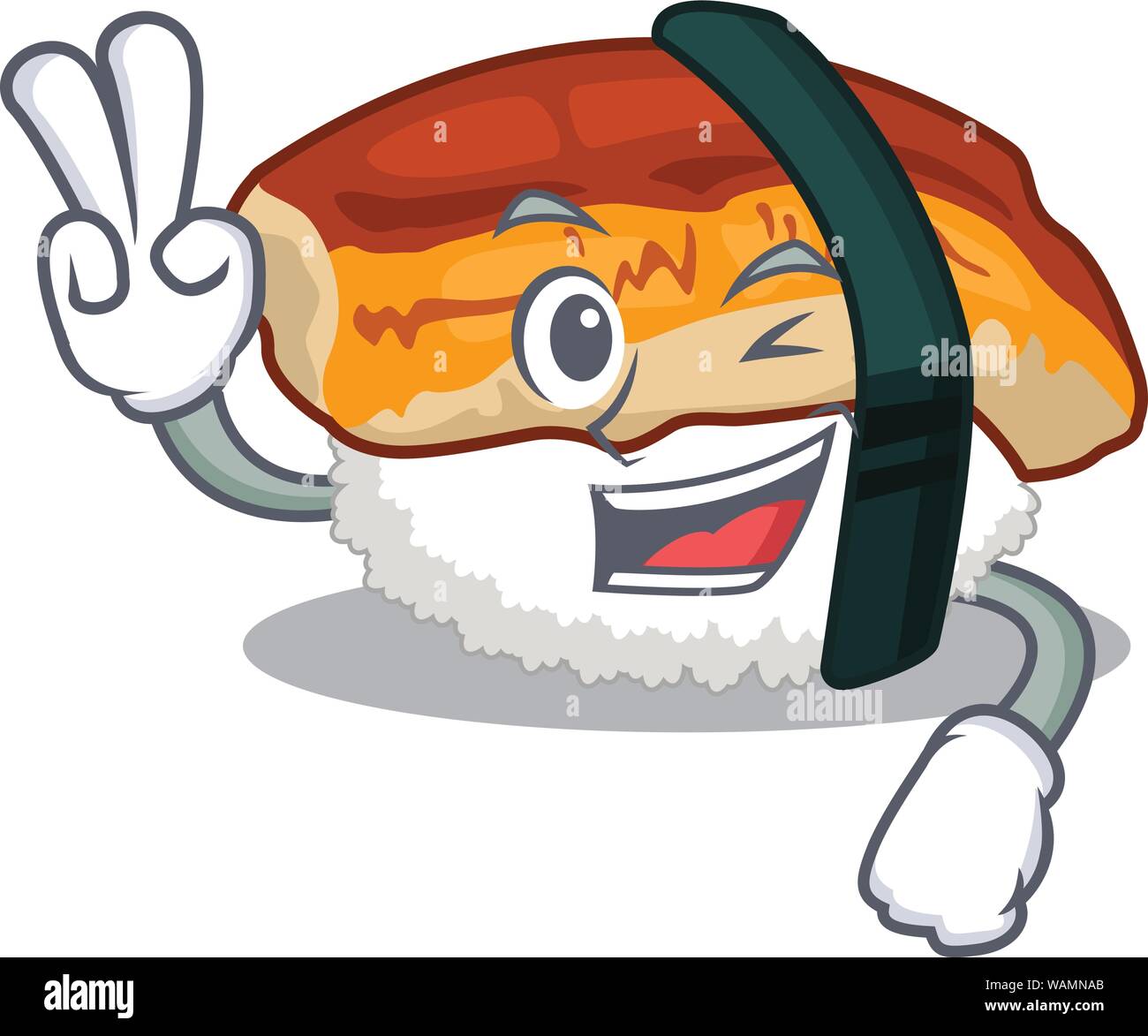 Two finger sushi unagi isolated in the cartoon Stock Vector Image & Art ...