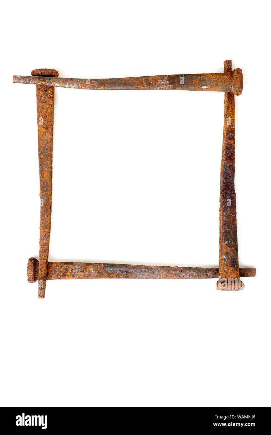 Backgrounds - Antique rusty square nails used as design elements ...