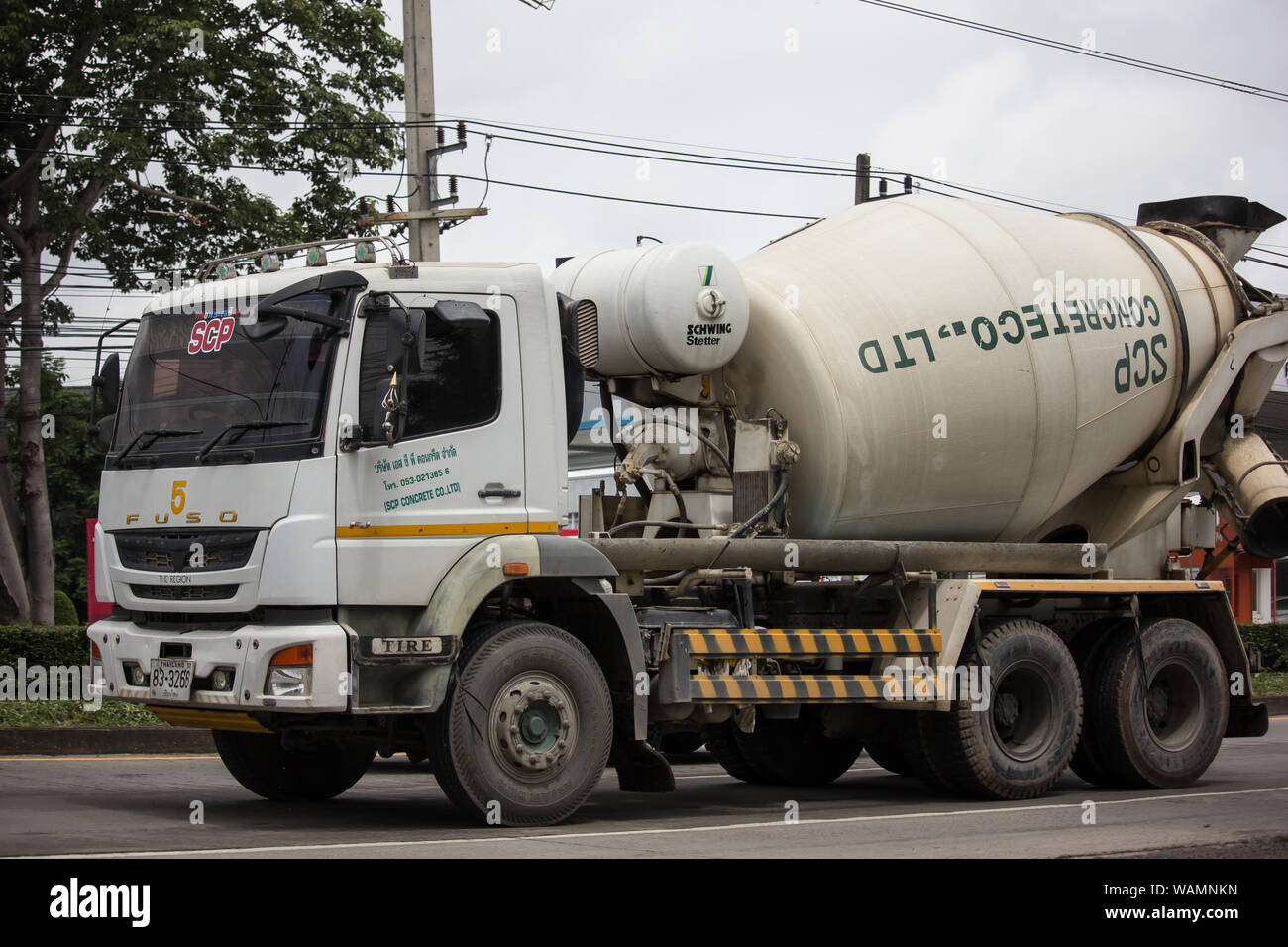Chiangmai, Thailand - August 16 2019: Cement truck of SCP Concrete ...