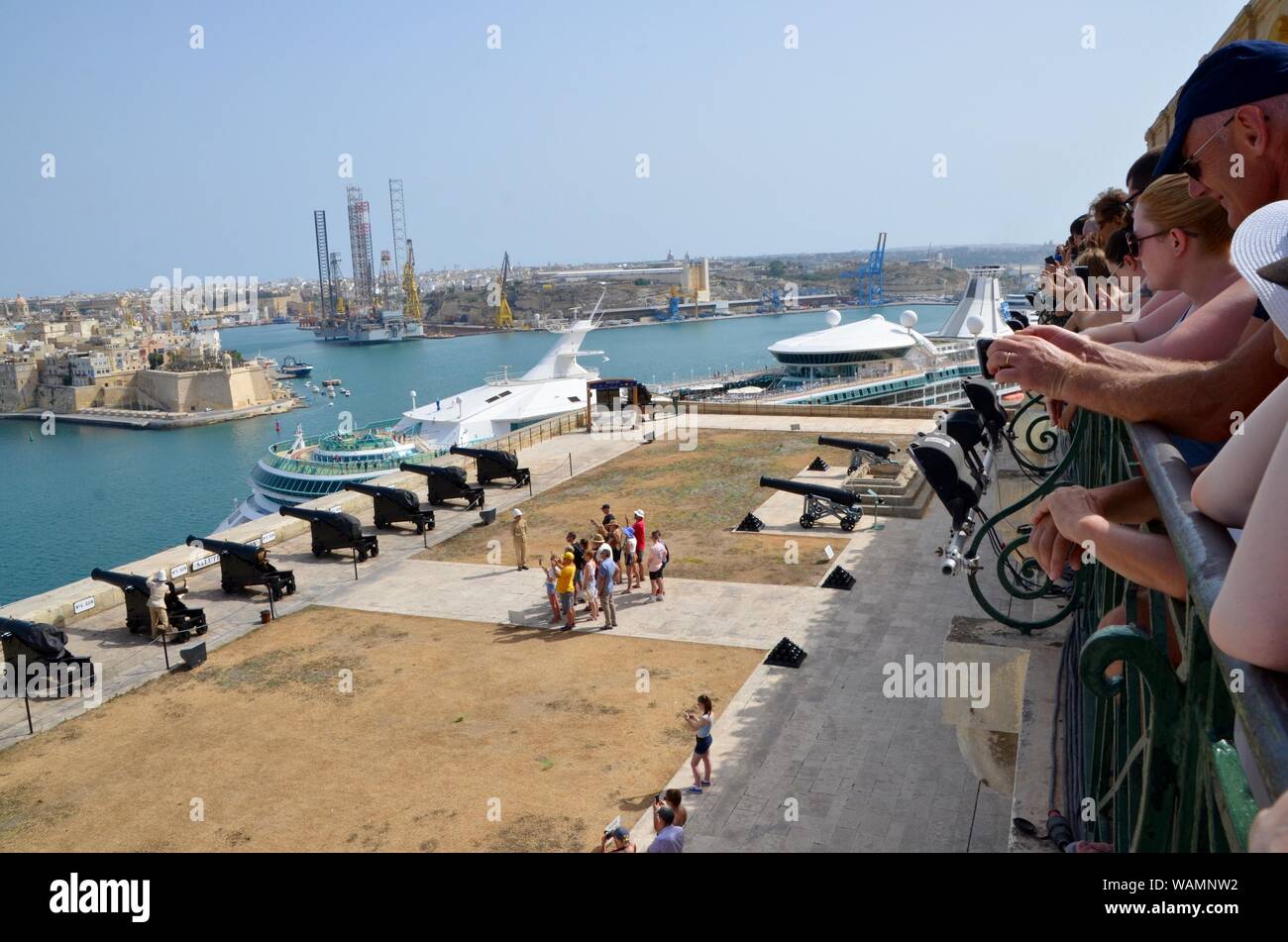 the saluting battery in valletta malta firing daily at midday noon ...