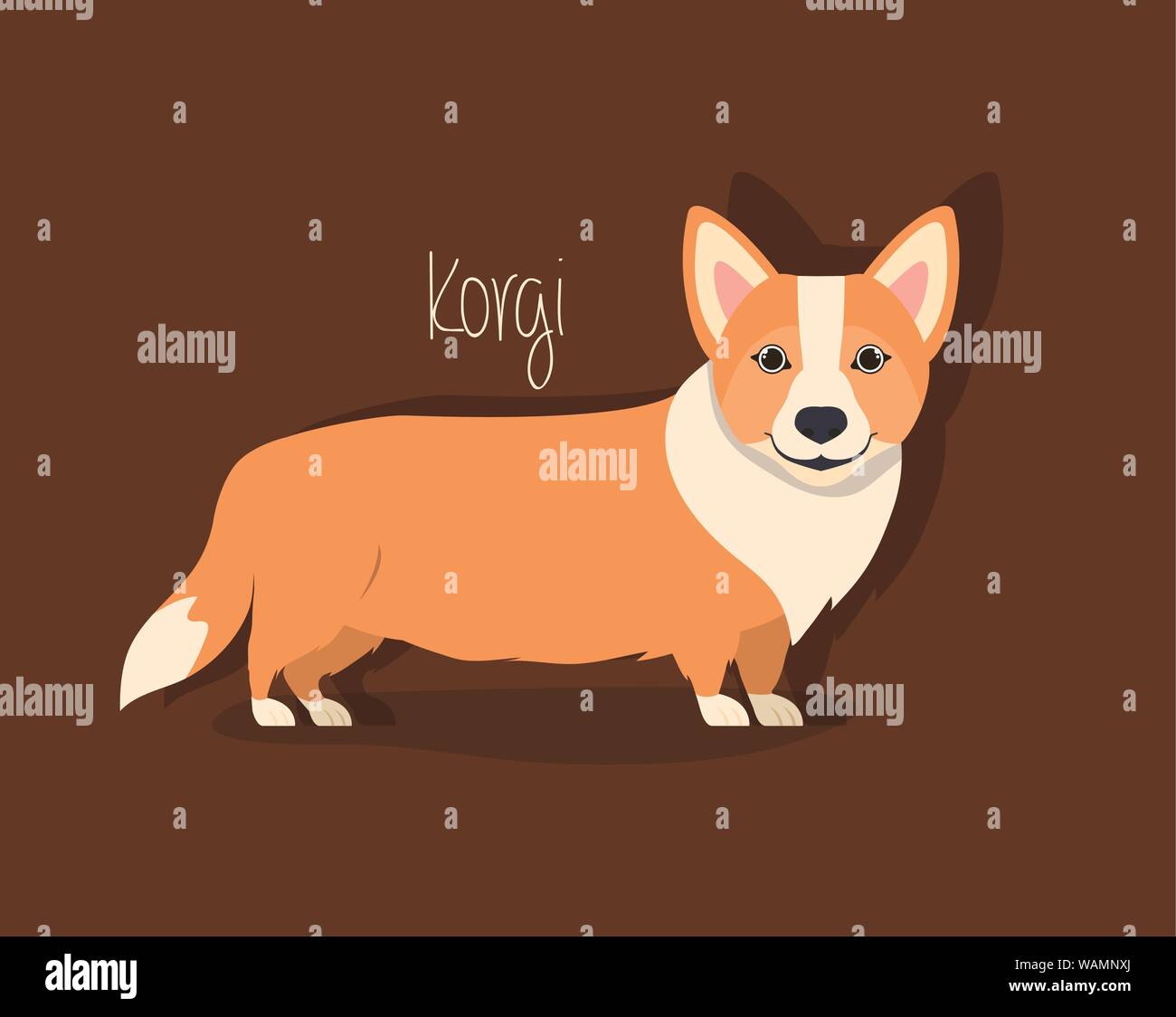 cute korgi dog pet character Stock Vector Image & Art - Alamy
