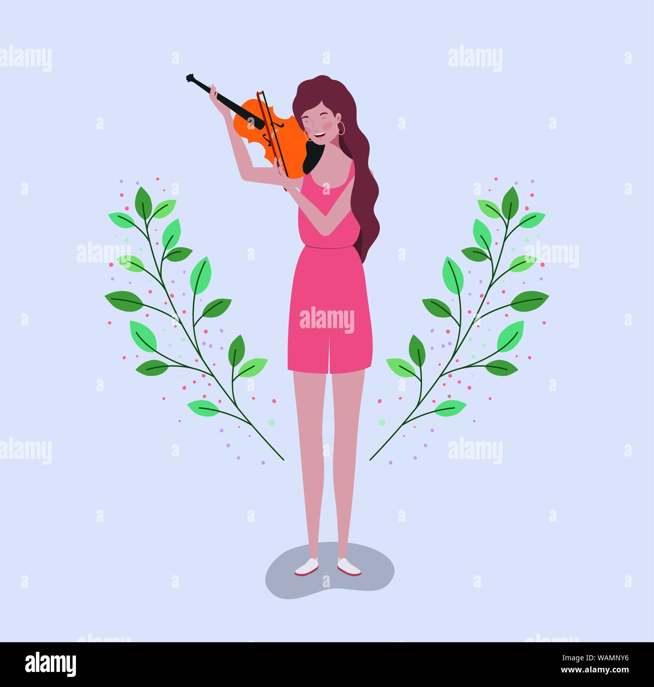 Female fiddle player Stock Vector Images - Alamy