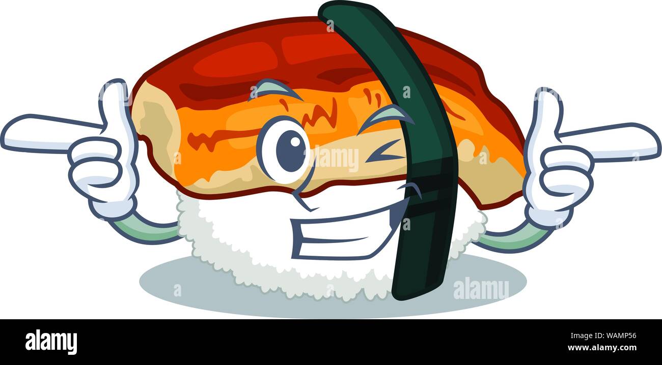 Wink sushi unagi isolated in the cartoon Stock Vector Image & Art - Alamy