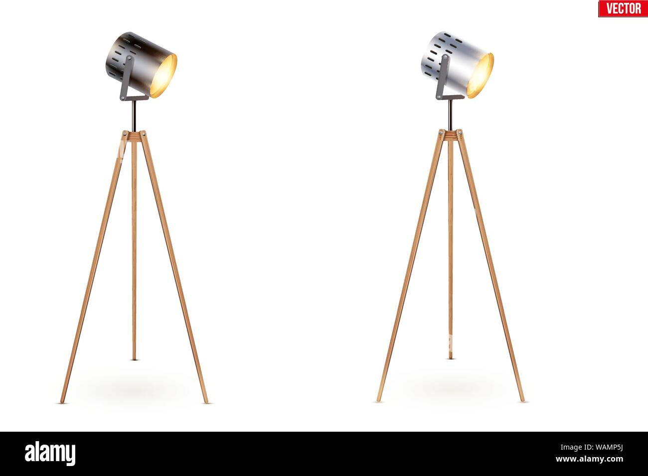 Decorative Spotlight Floor Lamp Tripod Stock Vector Image & Art - Alamy