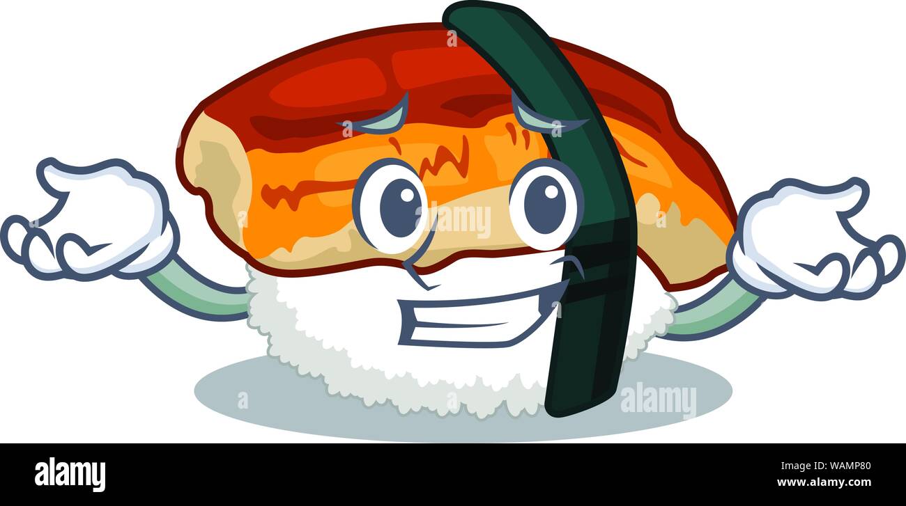 Grinning sushi unagi isolated in the cartoon Stock Vector Image & Art ...