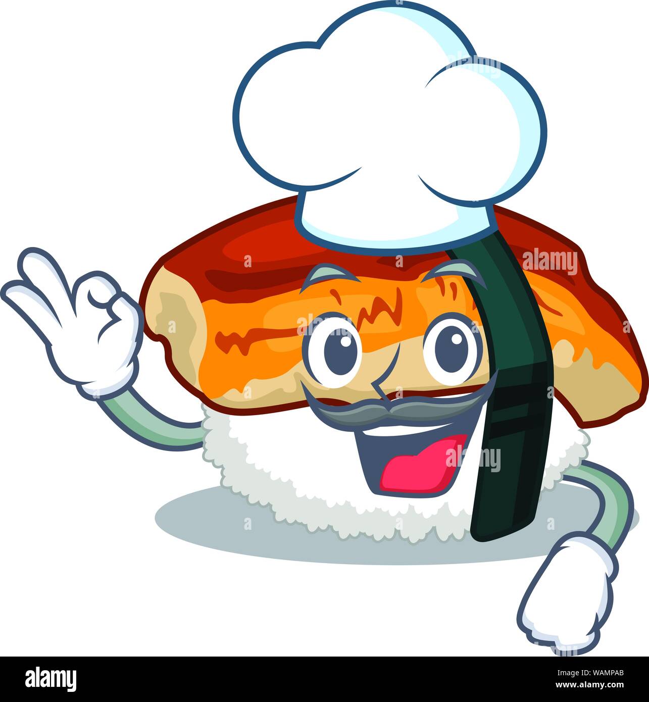 Chef sushi unagi isolated in the cartoon Stock Vector Image & Art - Alamy