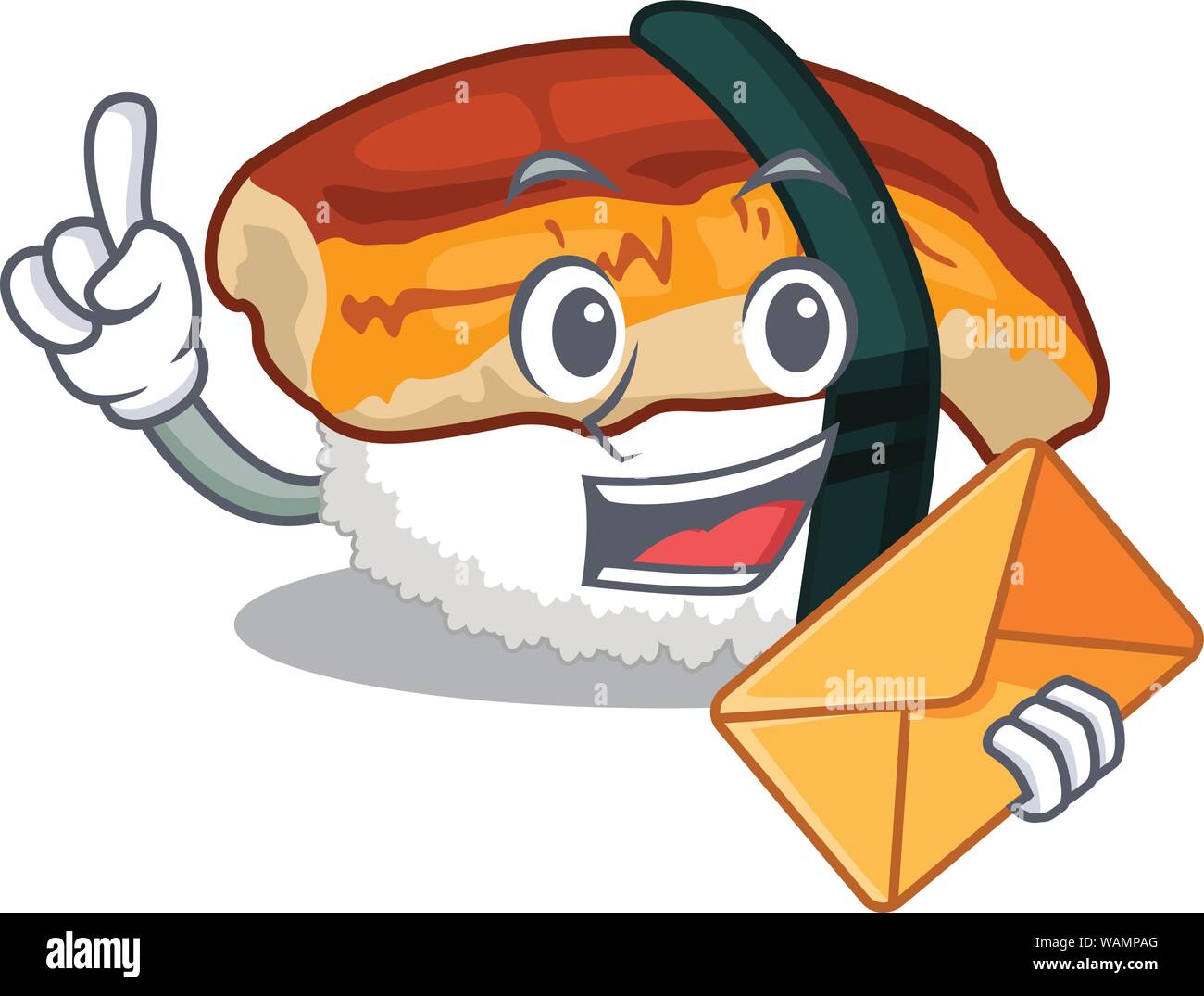 With envelope sushi unagi isolated in the cartoon Stock Vector Image ...