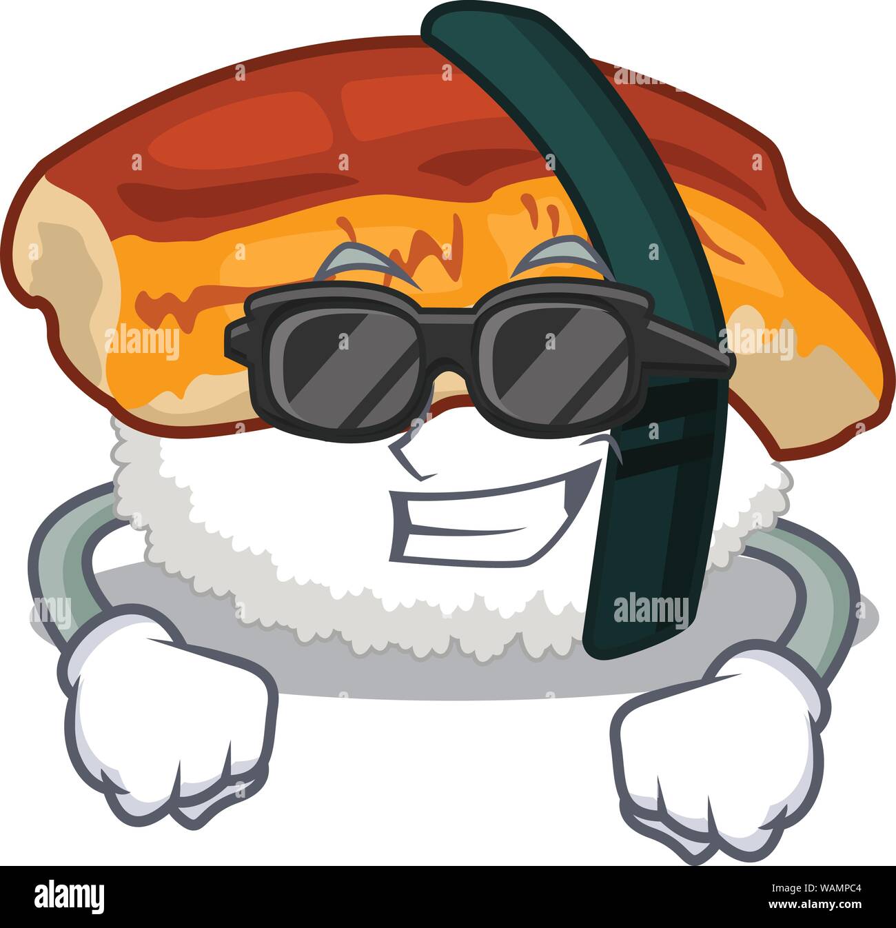 Super cool sushi unagi isolated in the cartoon Stock Vector Image & Art ...