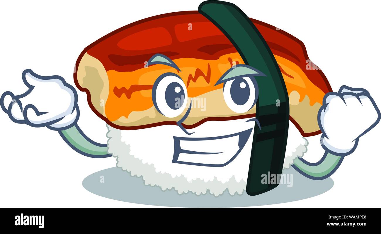Successful sushi unagi isolated in the cartoon Stock Vector Image & Art ...