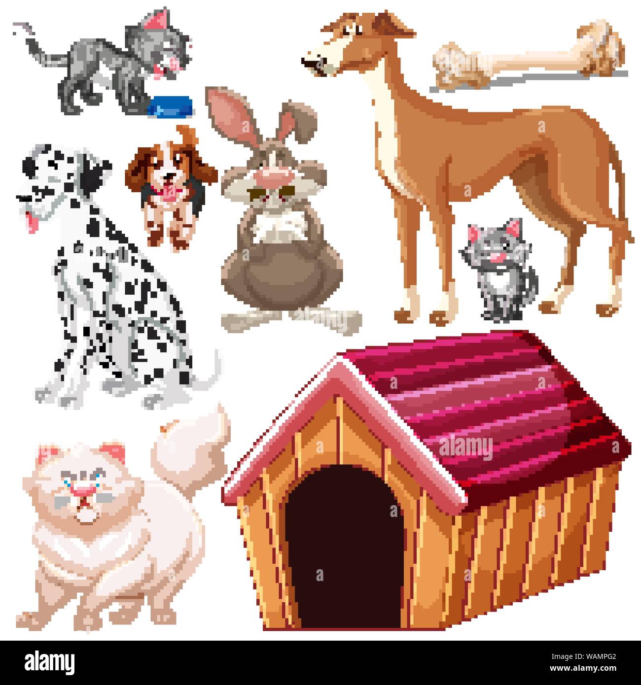 Set of isolated different pets illustration Stock Vector Image & Art ...