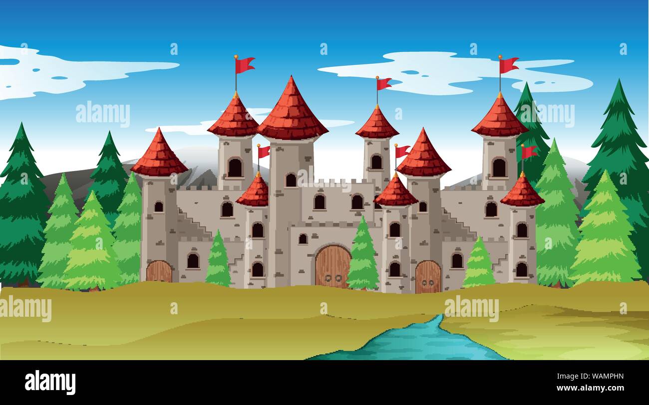 Natural environment scenes landscape illustration Stock Vector Image ...