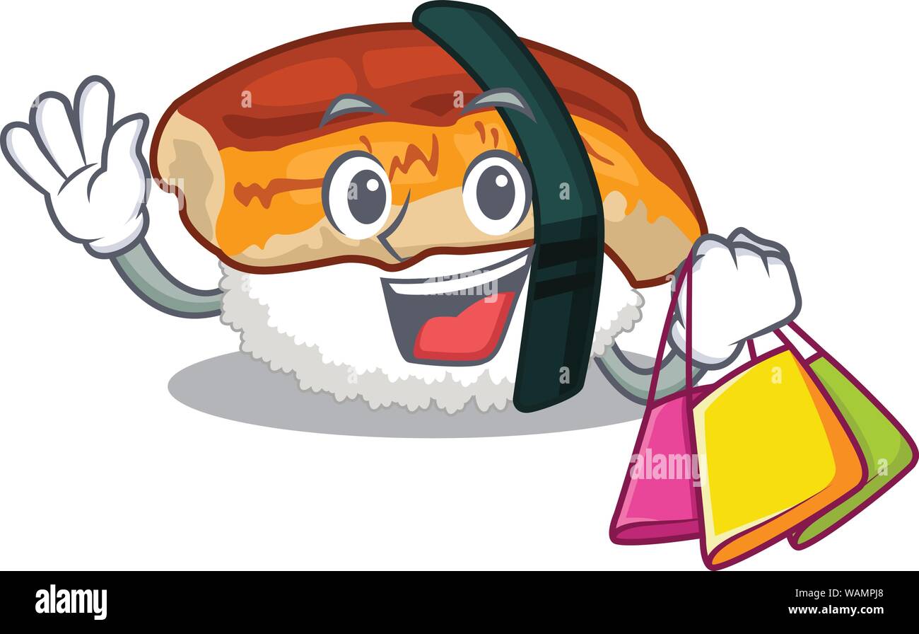 Shopping sushi unagi isolated in the cartoon Stock Vector Image & Art ...