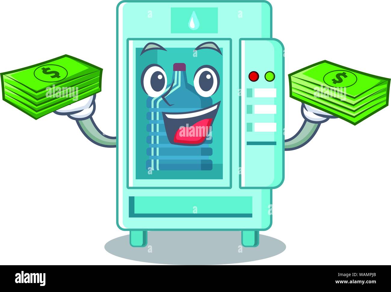 With money bag water vending machine isolated the cartoon Stock Vector ...
