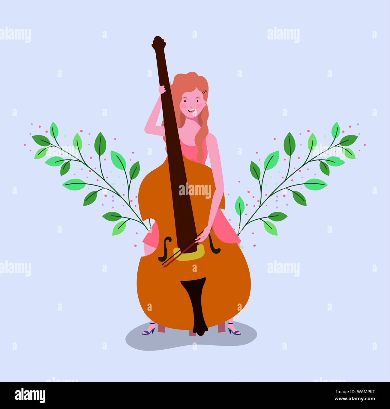 Young Girl Playing Cello Stock Vector Images - Alamy